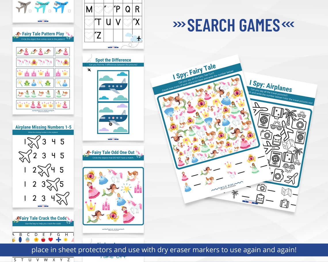 Printable Travel Games, Kids Travel Activity Pack, Travel Games ...