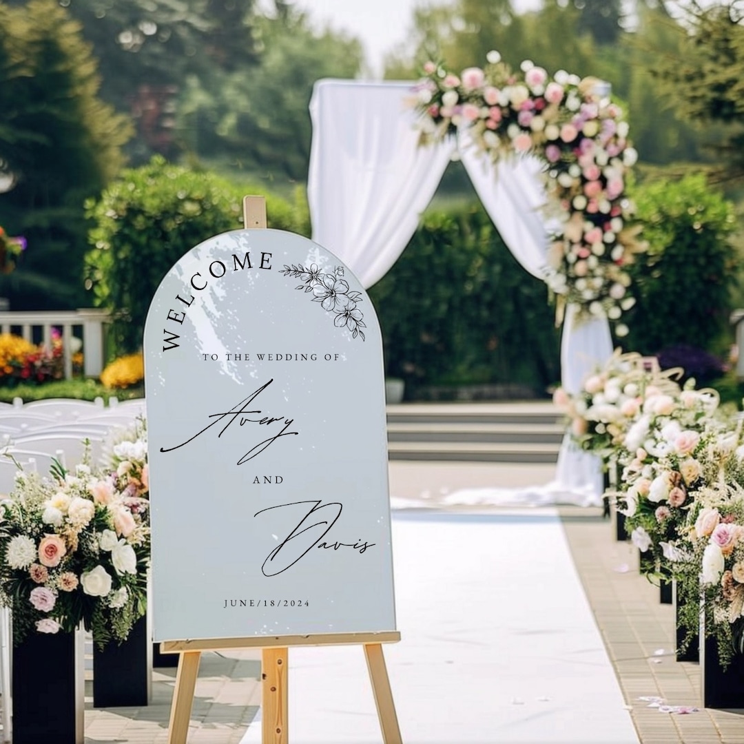 Acrylic Wedding Entrance Sign, Welcome Wedding Sign, Arch Wedding Decor ...