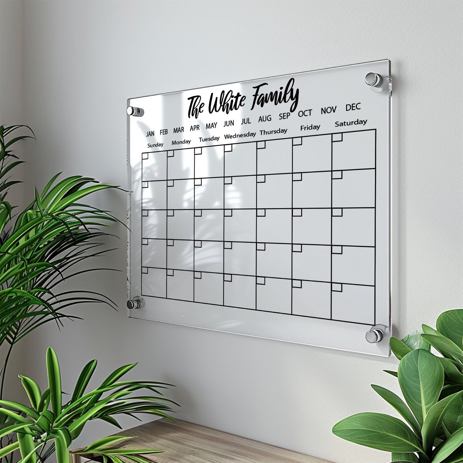 Family Organization 2024 Vision Board Perpetual Calendar Acrylic Family ...