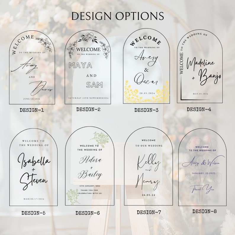 Acrylic Wedding Entrance Sign, Welcome Wedding Sign, Arch Wedding Decor ...
