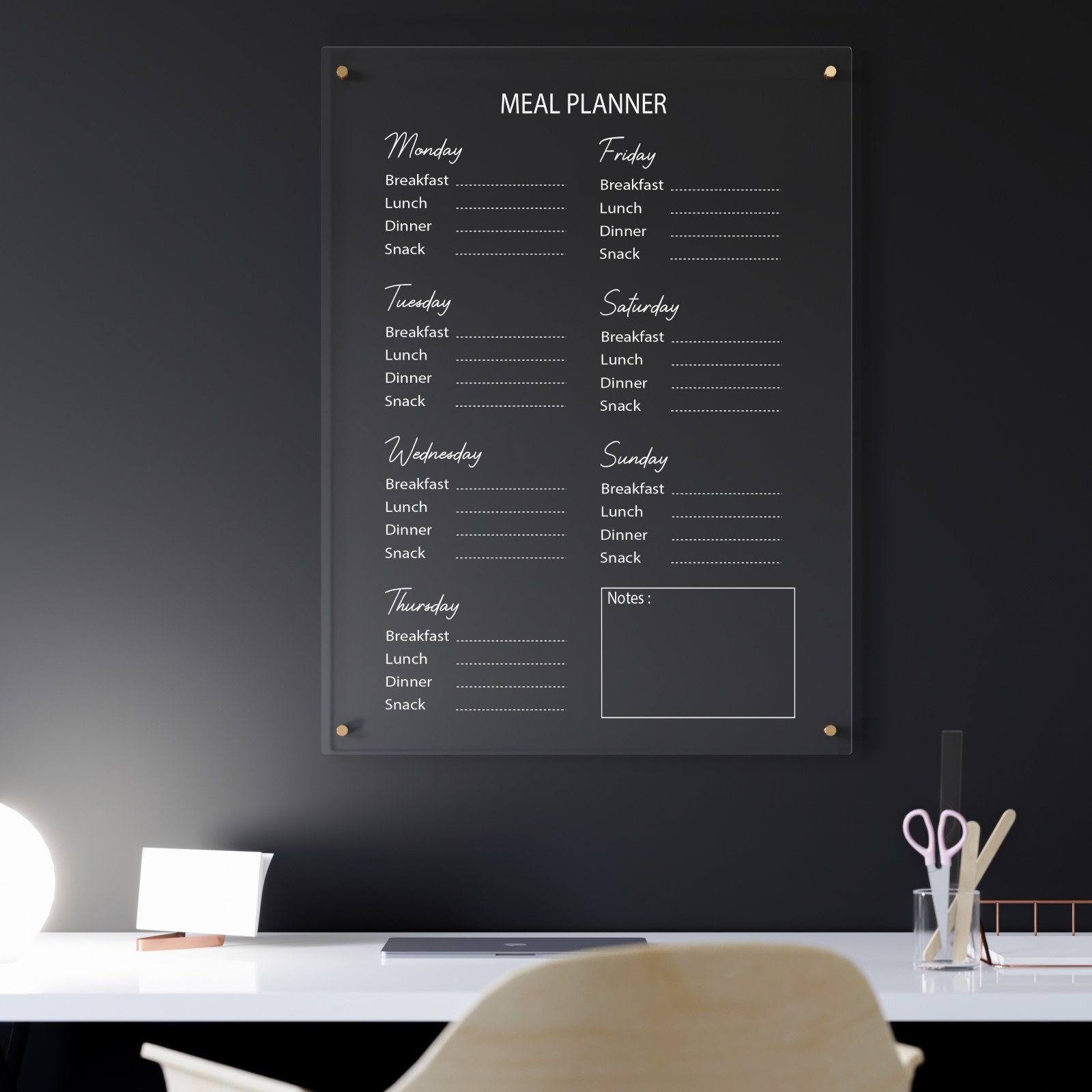 Acrylic Wall Calendar for Meal Planner custom Dry Erase - Etsy UK
