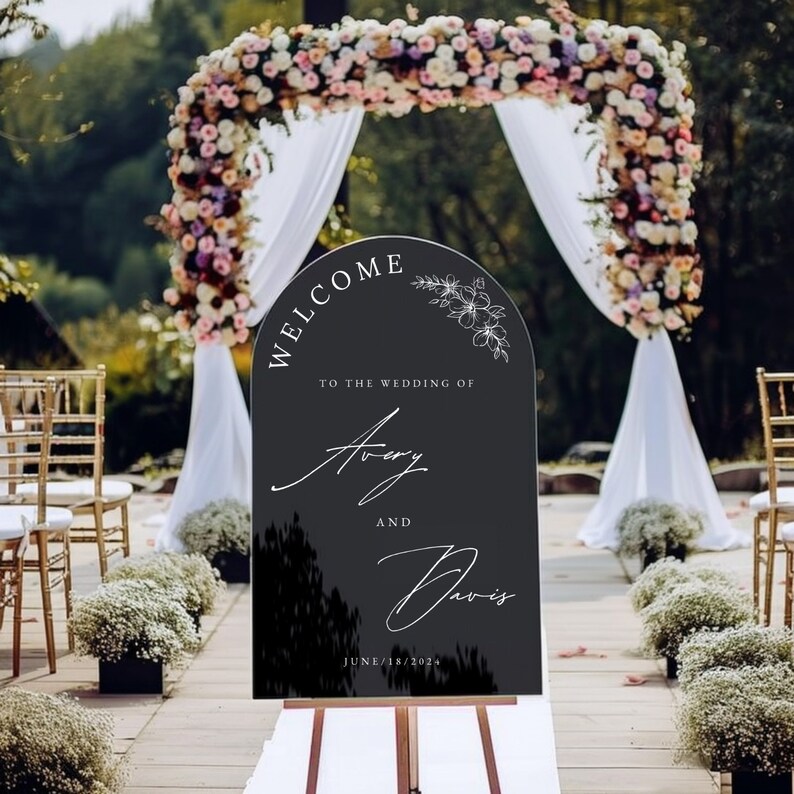 Acrylic Wedding Entrance Sign, Welcome Wedding Sign, Arch Wedding Decor ...