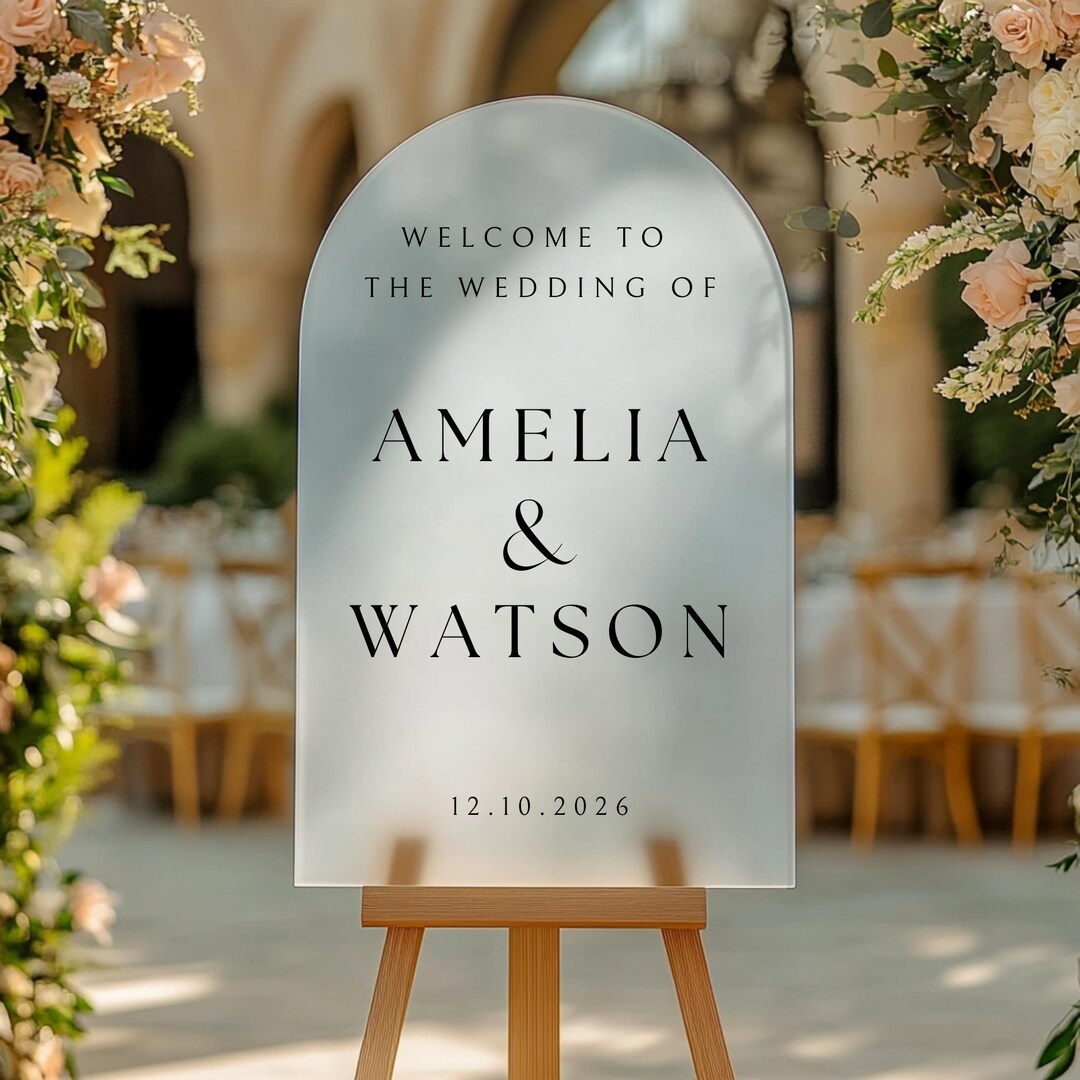 Large Acrylic Wedding Welcome Sign, Clear Wedding Sign, Welcome to Our ...
