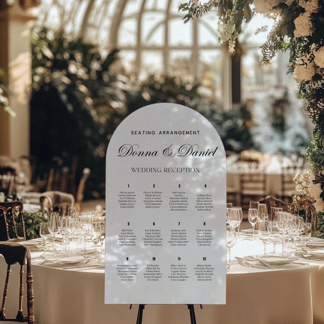 Custom Acrylic Wedding Seating Chart: Elegant, Personalized Table ...