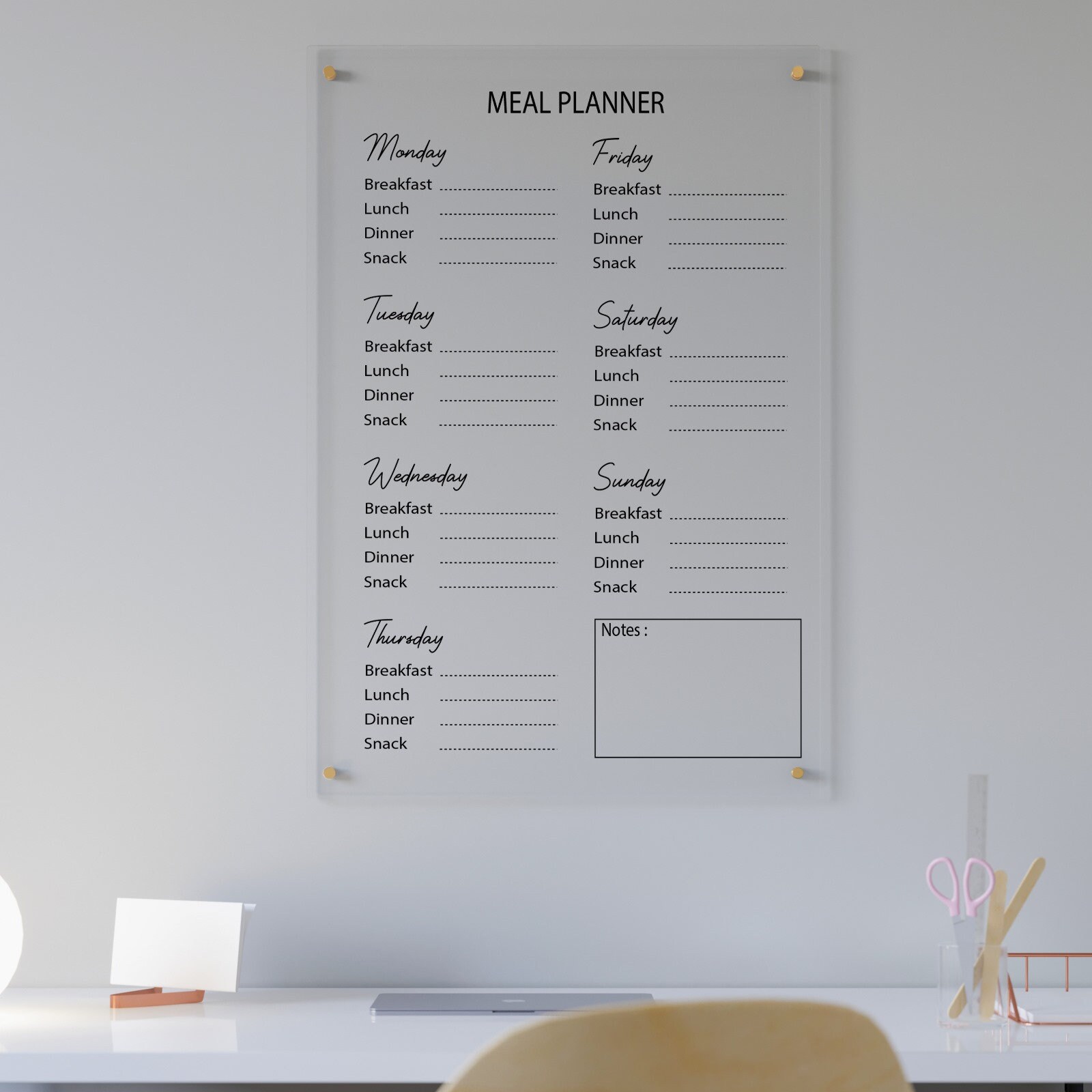 Acrylic Wall Calendar for Meal Planner custom Dry Erase - Etsy UK