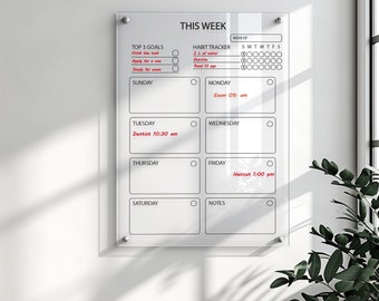 Personalized Monthly and Weekly Planner for Wall 2024 Dry Erase Board ...