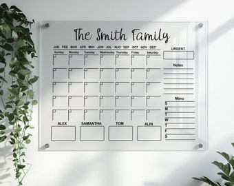 Acrylic Family Calendar Family Planner Dry Erase Calendar Personalize ...