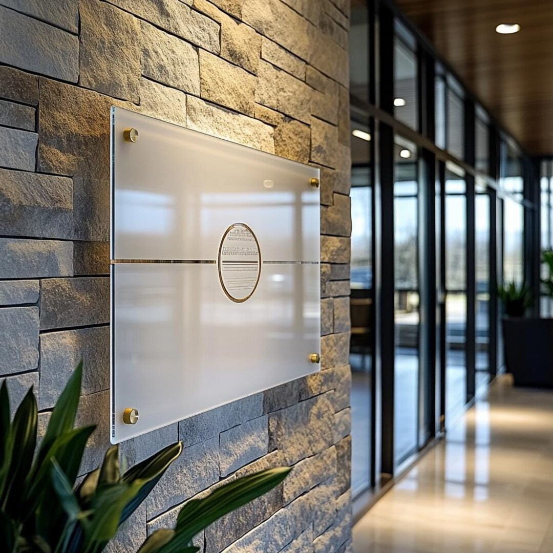 Custom Acrylic Logo Sign, Weatherproof Office Door Sign, Personalized ...