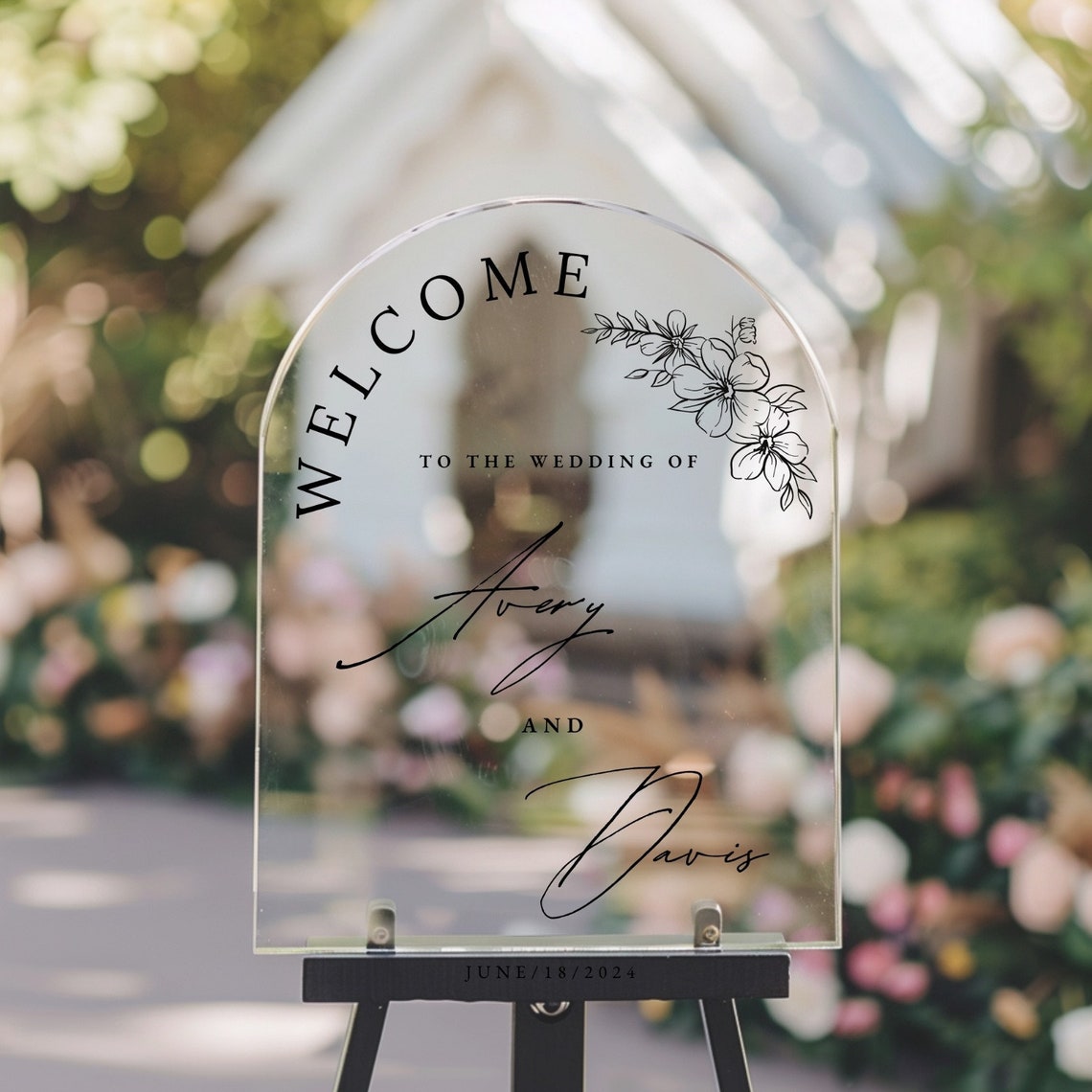 Acrylic Wedding Entrance Sign, Welcome Wedding Sign, Arch Wedding Decor ...