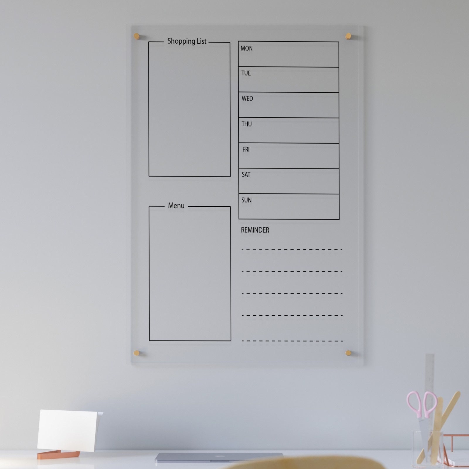 2024 Organization Board Acrylic Menu Board Calendar for Wall ...