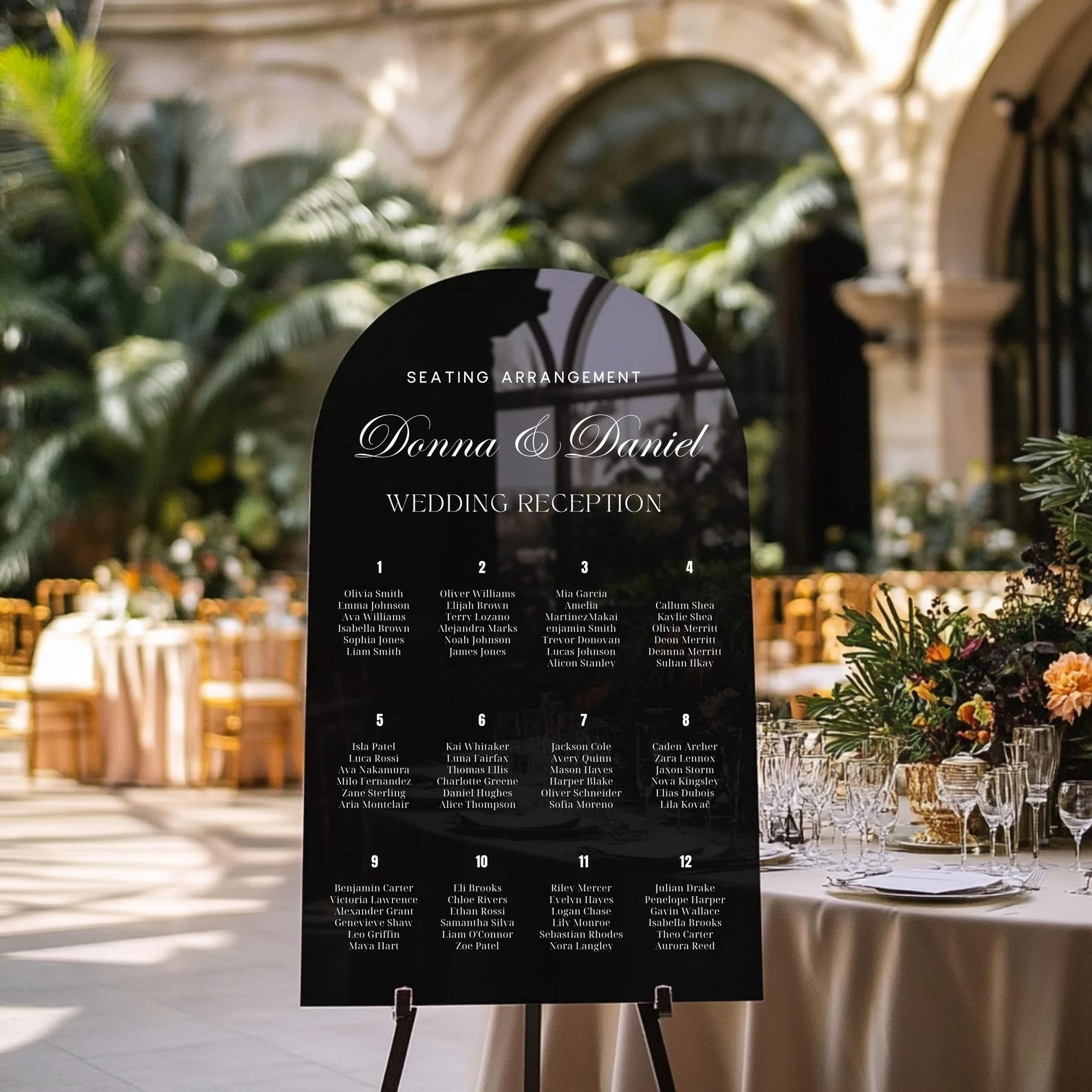Custom Acrylic Wedding Seating Chart: Elegant, Personalized Table ...
