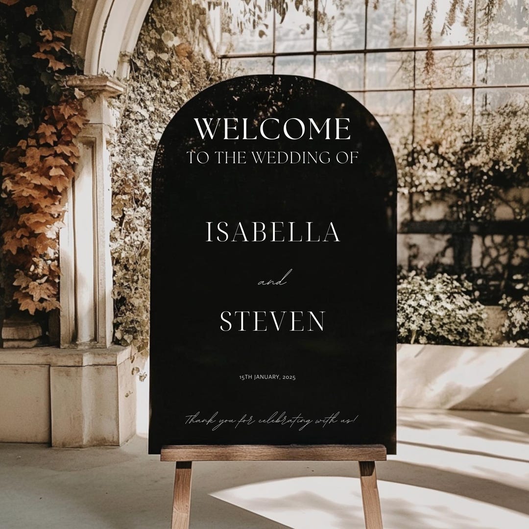 Acrylic Welcome Wedding Sign, Custom Arch Sign for Ceremony or ...
