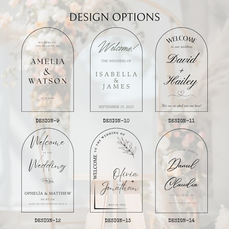 Acrylic Wedding Entrance Sign, Welcome Wedding Sign, Arch Wedding Decor ...