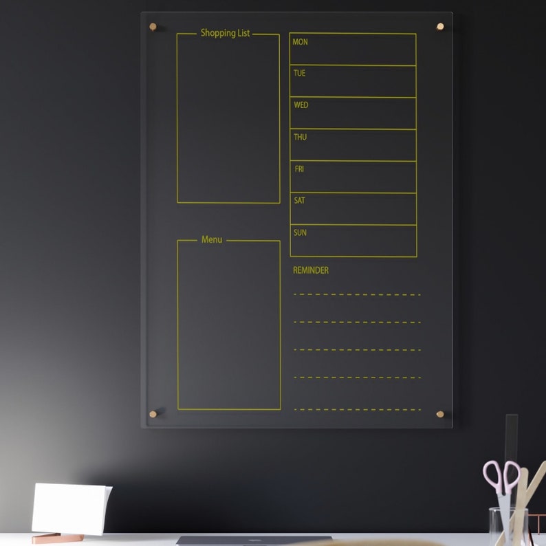 2024 Organization Board Acrylic Menu Board Calendar for Wall ...