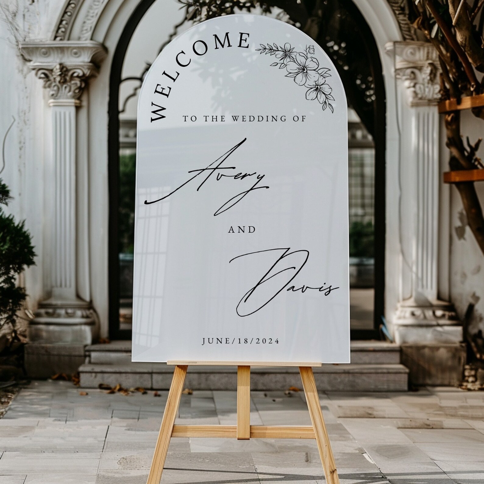 Acrylic Wedding Entrance Sign, Welcome Wedding Sign, Arch Wedding Decor ...