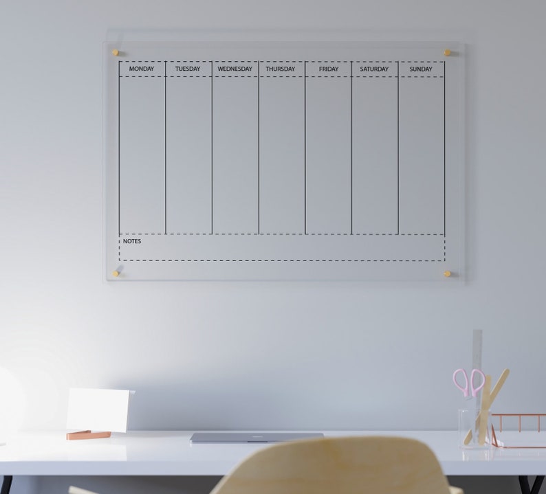 Magnetic Whiteboard Calendar personalize Dry Erase Board for Wall chore ...