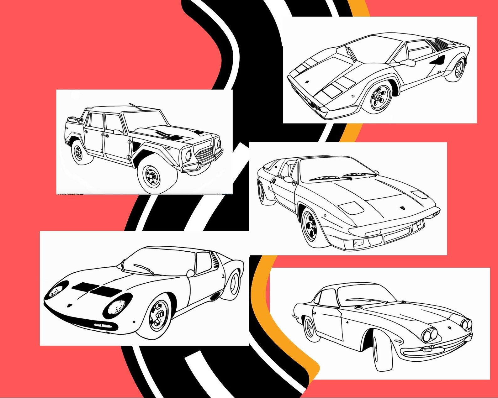 Luxury Cars | Coloring Pages | 18+ Pages | Kids & Adults - Etsy