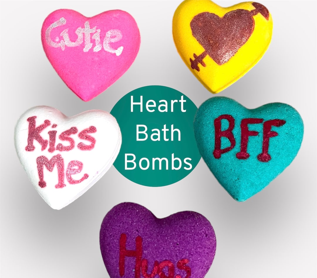 Heart Shaped Bath Bombs, Best Friend Valentines Day Gifts, Kids Cherry ...