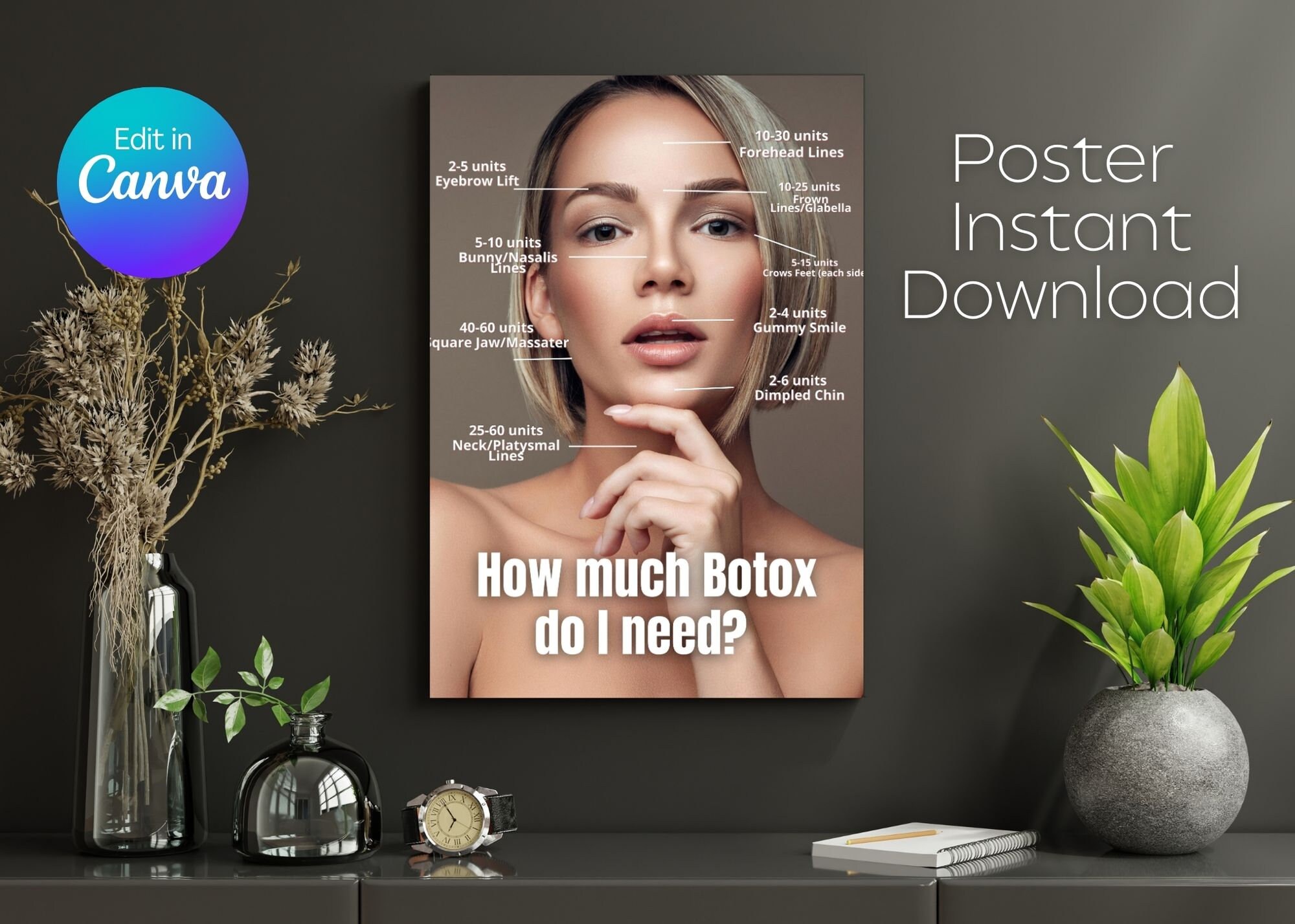Medspa Poster, Canva Template, Waiting Room Decor, Treatment Room Decor ...