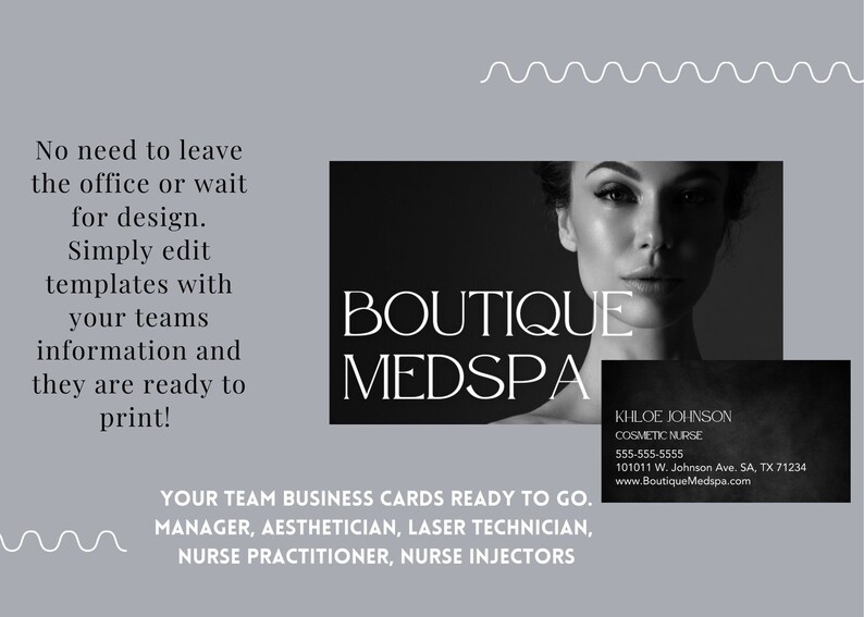 Medical Spa Business Card & Brochure Bundle, Templates, Plastic Surgery ...