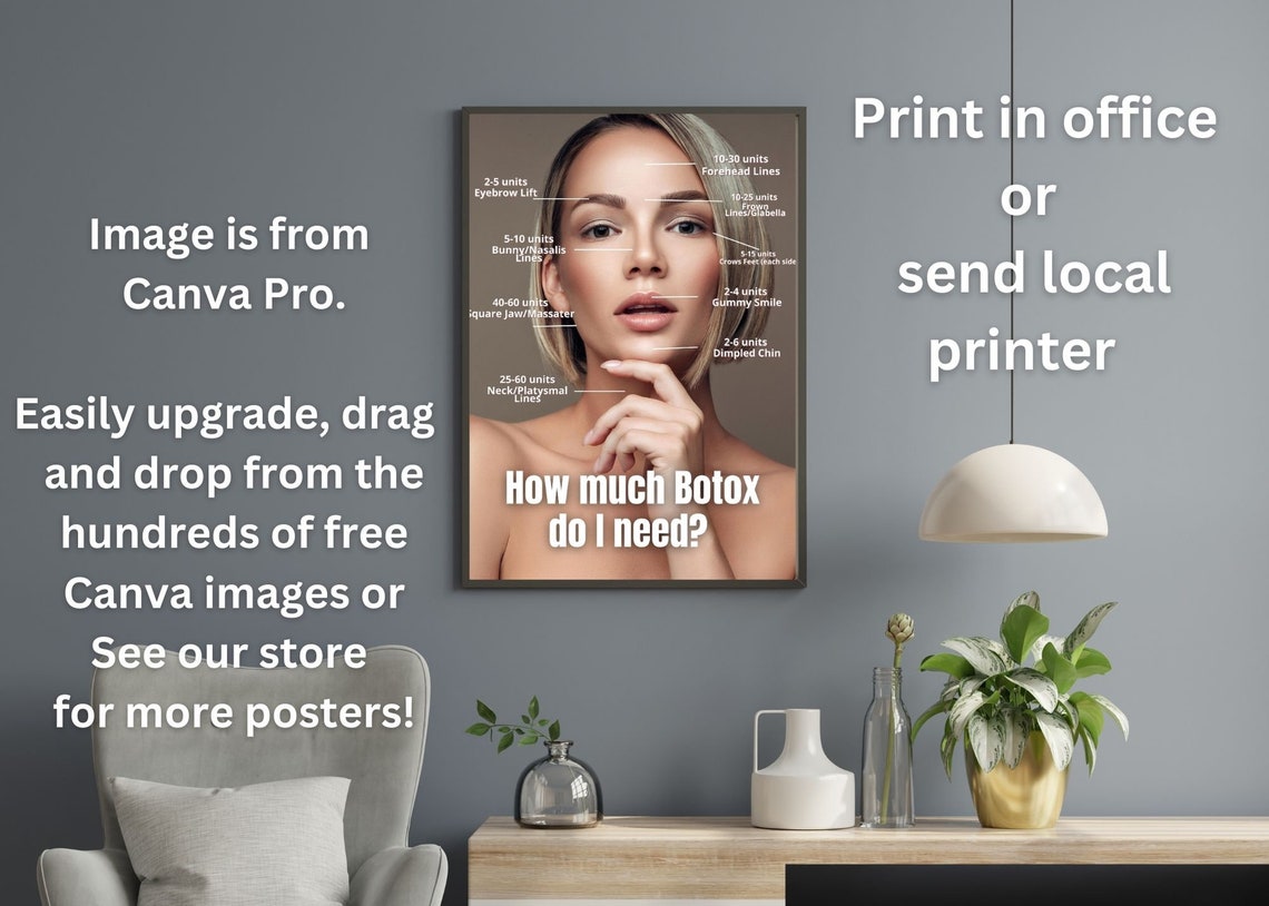 Medspa Poster, Canva Template, Waiting Room Decor, Treatment Room Decor ...