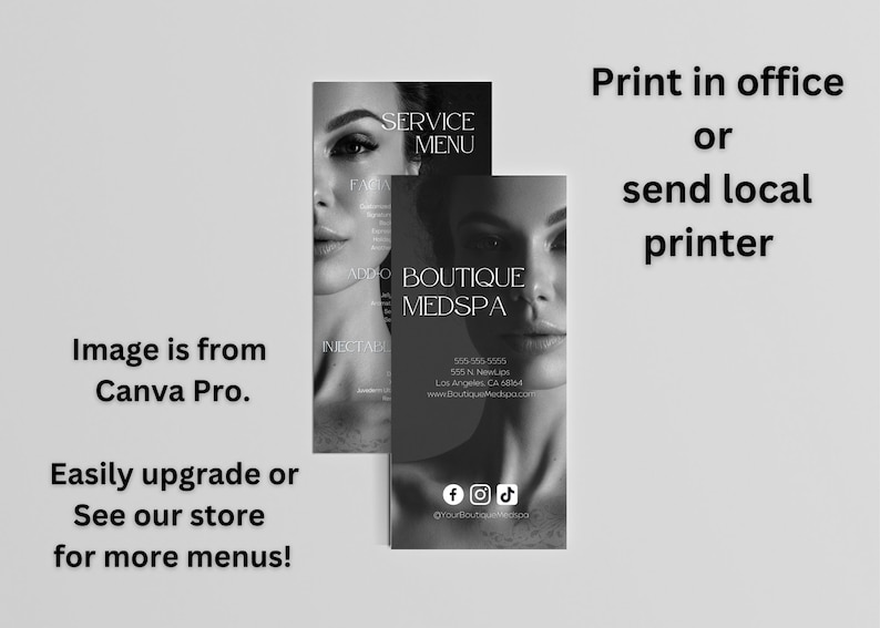 Boutique Medspa Service Menu Template (digital File) - Etsy