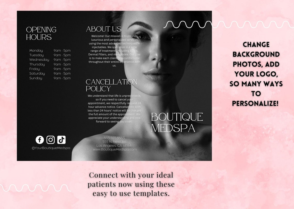 Medical Spa Brochure Templates, Plastic Surgery, Medical Aesthetics ...