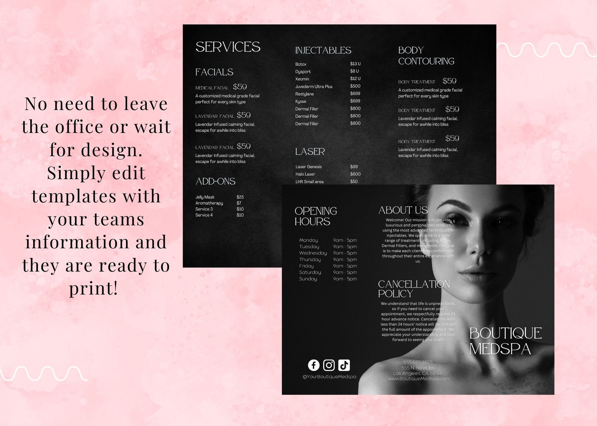 Medical Spa Brochure Templates, Plastic Surgery, Medical Aesthetics ...