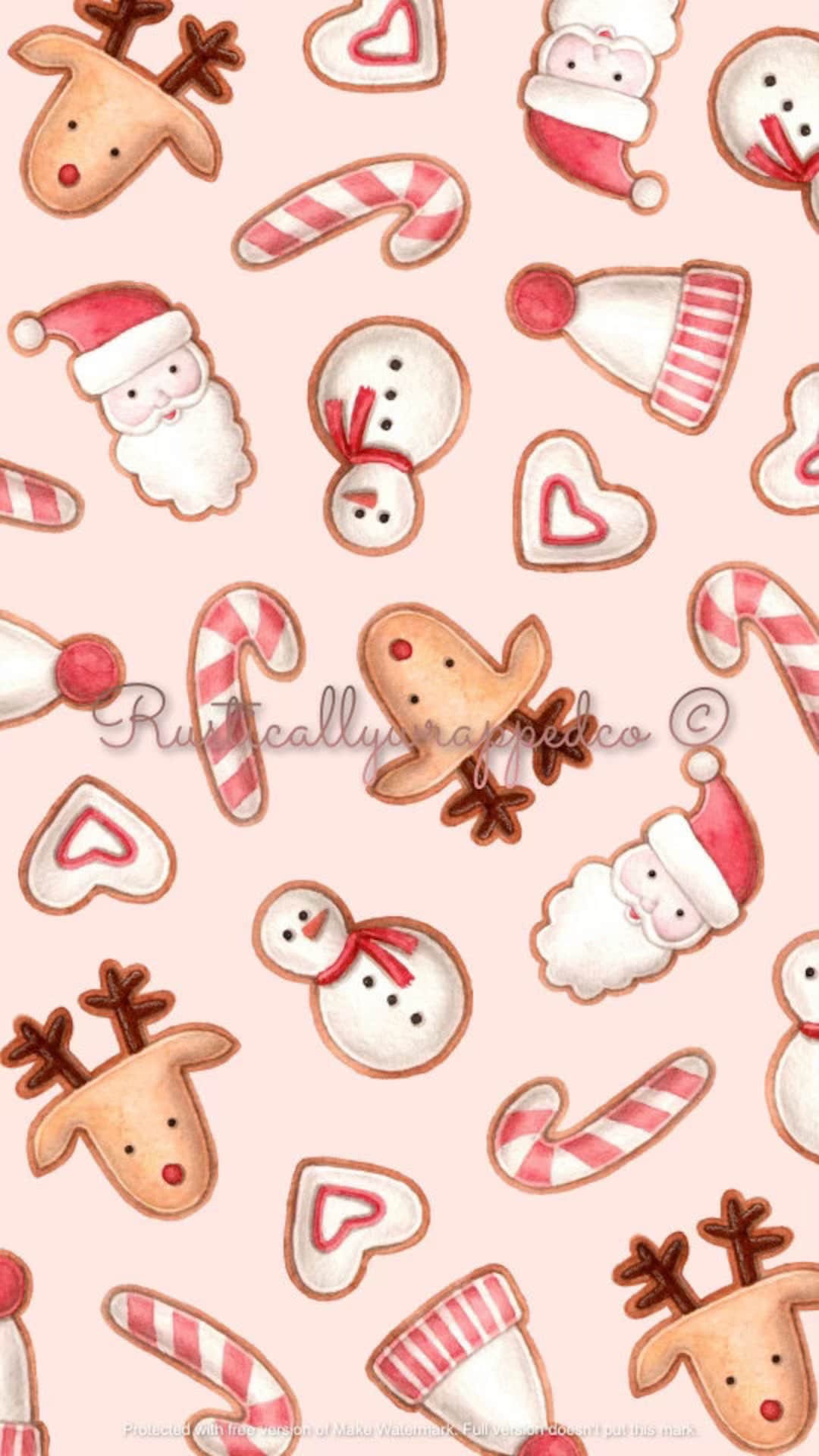 Christmas Cookie Phone Wallpaper - Etsy