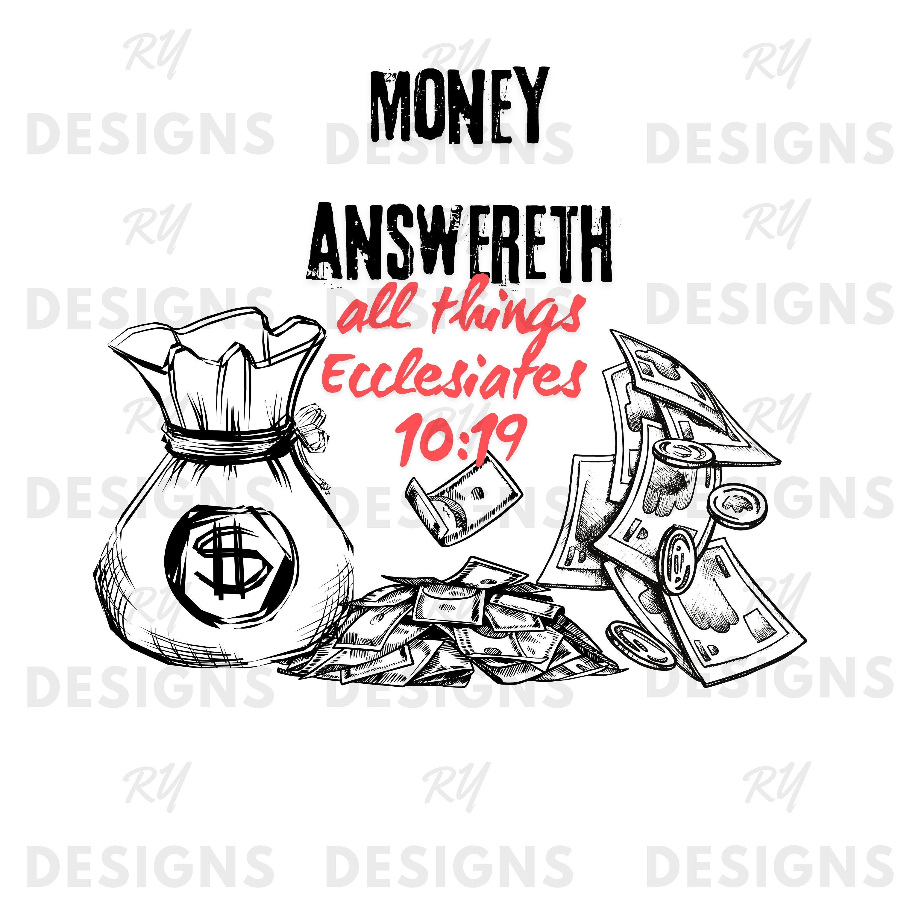 Money Clipart and Money Png With Money Bag Png for Sublimation Design ...