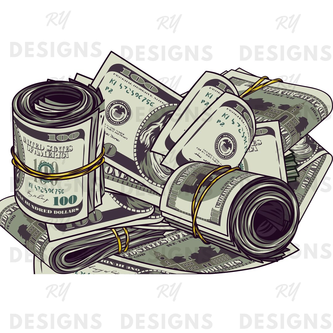 Money Png and Money Digital Paper With Money Background for Sublimation ...