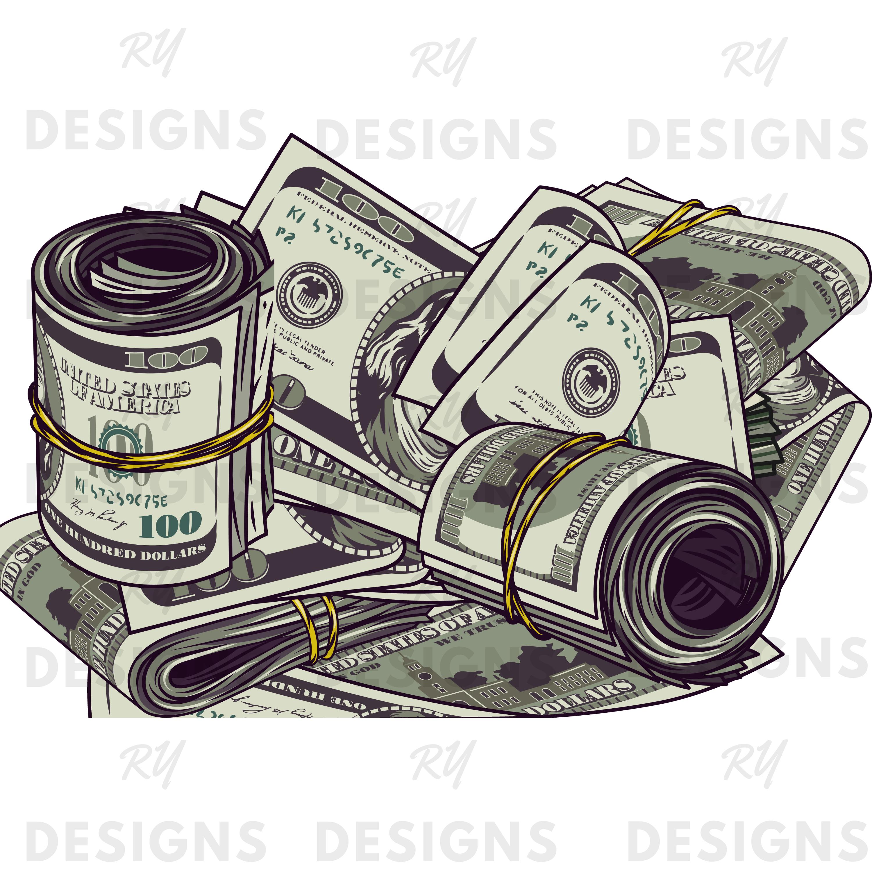 Money Png and Money Digital Paper With Money Background for Sublimation ...