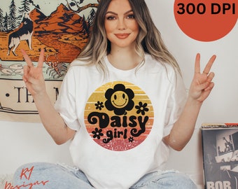 Retro Happy Face Daisy, Png, Digital Download - Etsy
