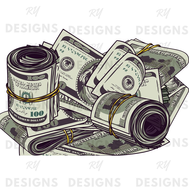 Money Png and Money Digital Paper With Money Background for Sublimation ...