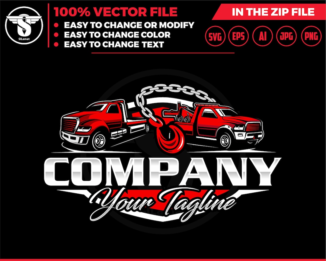 Towing Truck Logo, Towing Logo Template, Towing Chain Svg, Tow Truck 18 ...