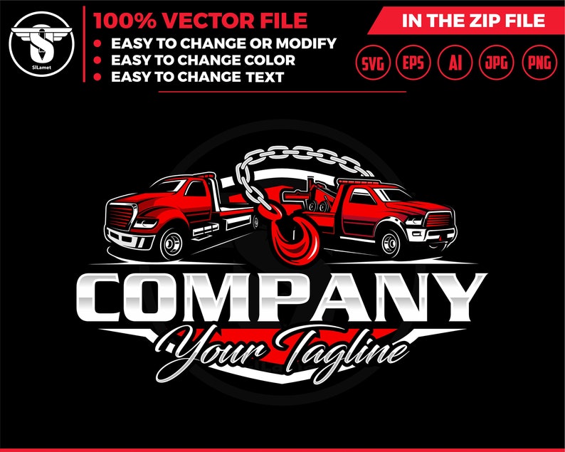 Towing Truck Logo Towing Logo Template Towing Chain Svg Tow - Etsy