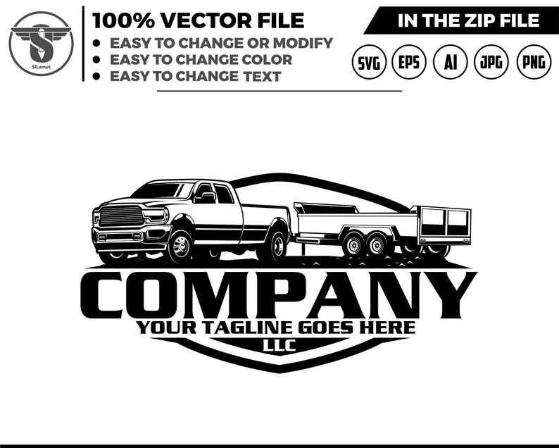 Pickup Truck & Dump Trailer Logo: Hauling Svg, File Vector - Etsy