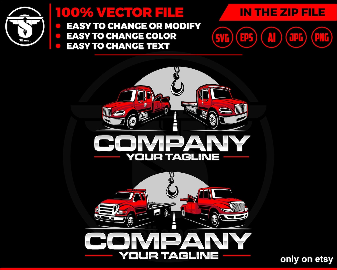 Towing Truck Logo, Towing Logo Template, Towing Chain Svg, Tow Truck 18 ...