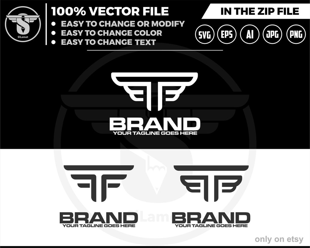 Initial TF Logo - Text TF Logo - Font TF Logo - Etsy