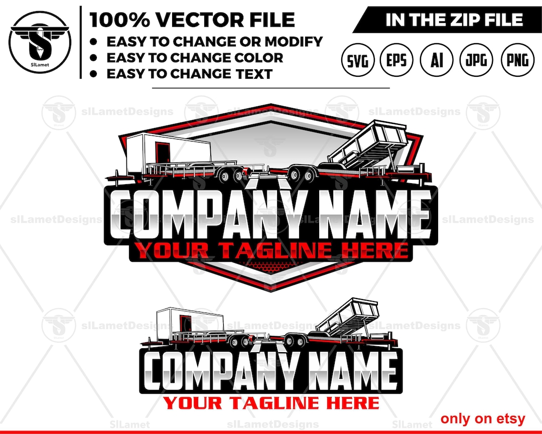Trailer Rental Logo: Dump & Flatbed Trailer Services (digital Download ...