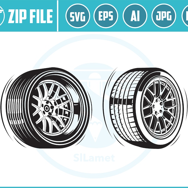 Tires and Wheels Svg - Etsy