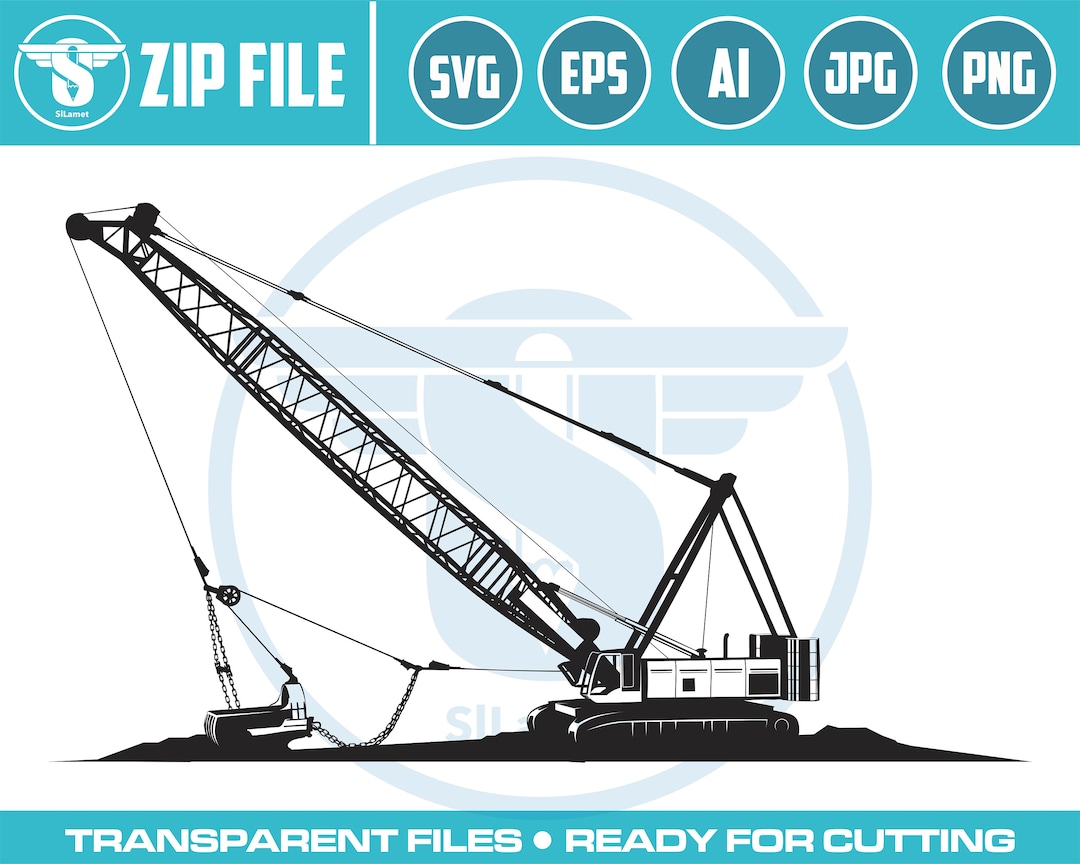 Dragline Excavator Svg, Heavy Equipment Svg, Dragline Excavator Cut ...
