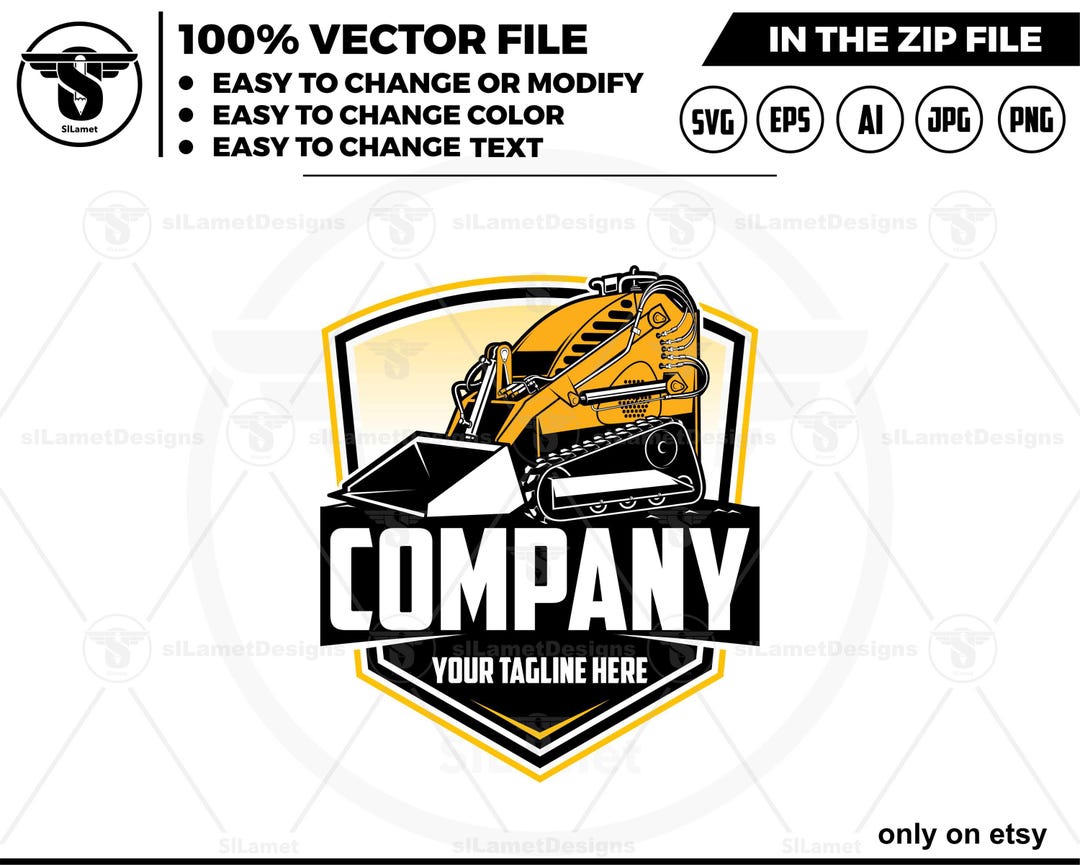Stand Loader Logo, Mini Track Loader Svg, Skid Steer Loader Logo, Skid ...