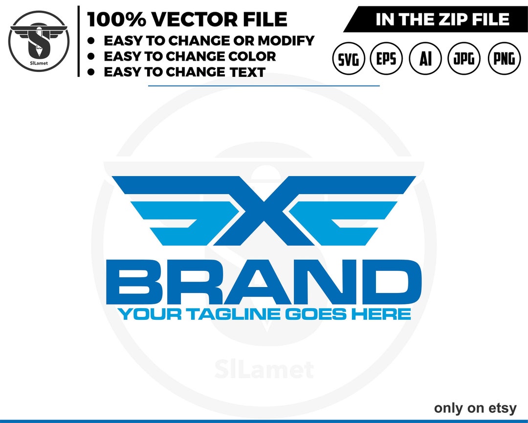 Initial EXE Logo - Text EX Logo - Font EX Logo - Ex Logo - Exe Logo - Etsy