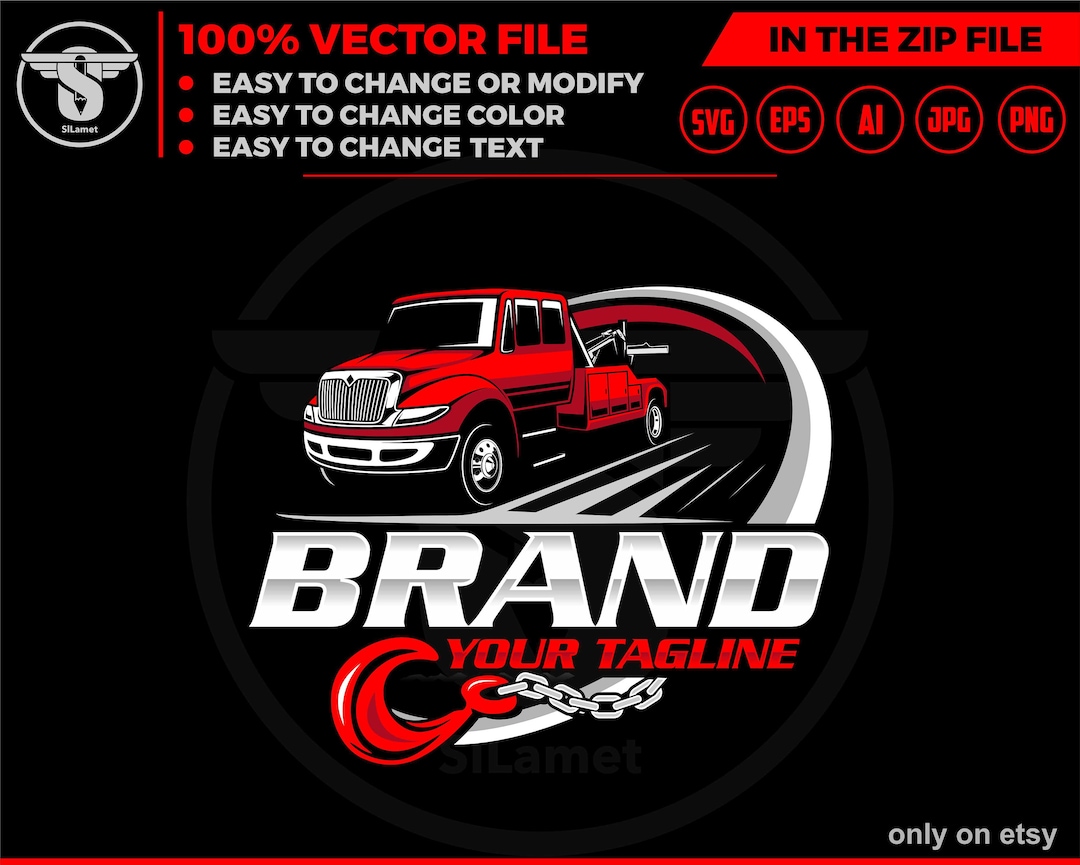 Tow Truck Logo: 18 Wheeler, Towing Chain SVG (digital Download) - Etsy