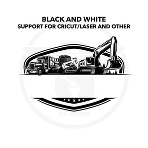 Dump Truck, Skid Steer and Excavator Logo - Equipment Vehicles Logo ...