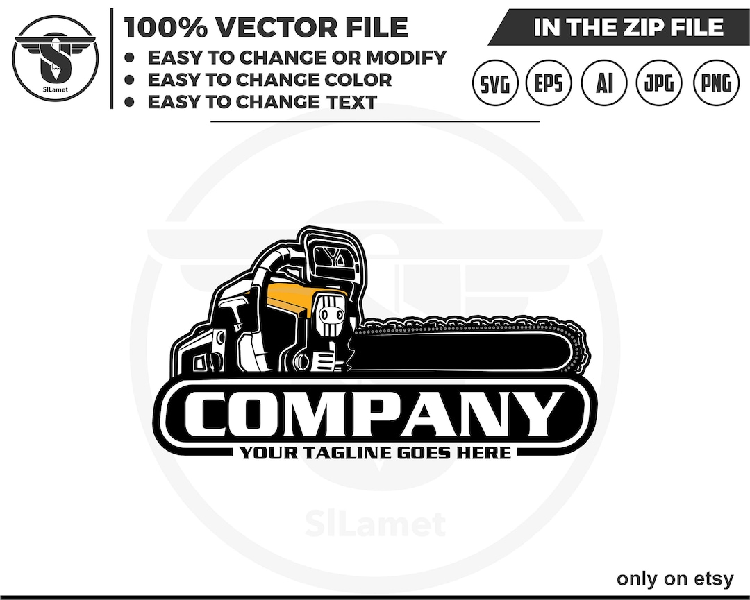 Chainsaw Logo- Tree Sevice Logo - Chainsaw Logo - Tree Cutter - Etsy