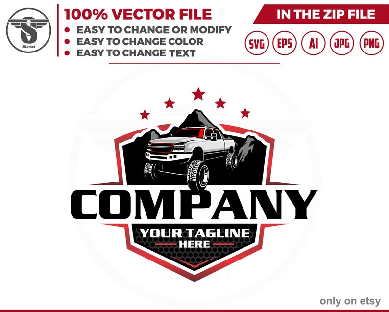 Offroad Pickup Truck Logo: 4x4 Adventure Design (digital Download) - Etsy