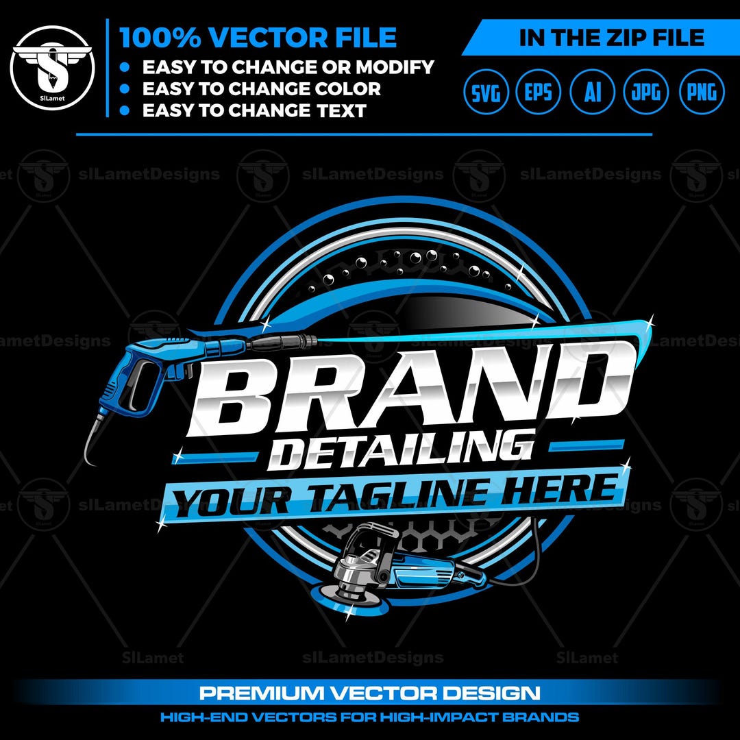 Automotive Detailing Logo Vector: SVG, EPS, PNG - Etsy