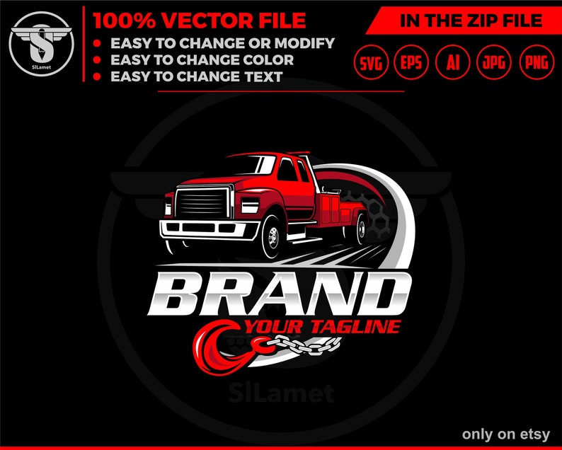 Tow Truck 18 Wheeler LOGO Towing Truck Logo Towing Logo - Etsy